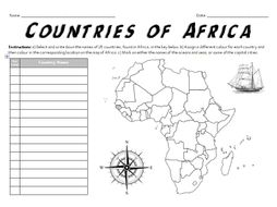 Countries of Africa A3 Map Worksheet | Teaching Resources