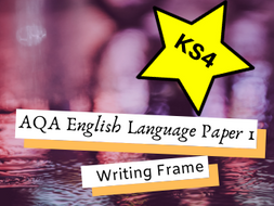 AQA GCSE English Language Paper 1 Writing Frame | Teaching Resources