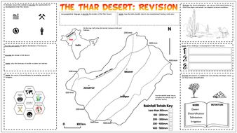 Hot Deserts: The Thar Desert A3 Revision Sheet | Teaching Resources