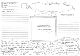 Blank Artist Research Page | Teaching Resources