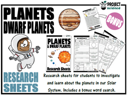 Planets and Dwarf Planets Research Sheets by PROJECT_science | Teaching ...