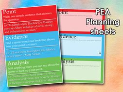 KS3/4 English - PEA Planning Sheet | Teaching Resources