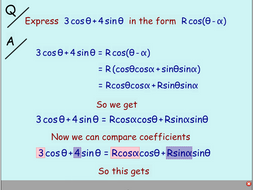 Compound Angles and Harmonic form | Teaching Resources