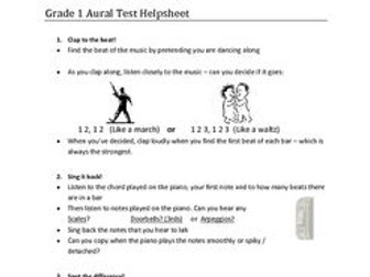 ABRSM Grades 1-5 Aural help sheets | Teaching Resources