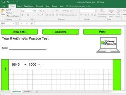 Year 6 Arithmetic Test Generator | Teaching Resources