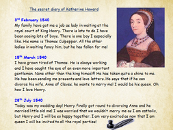 Tudor Diary: The Secret Diary of Katherine Howard Comprehension ...