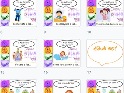 Spanish: my daily routine / mi rutina diaria: me despierto, me levanto ...