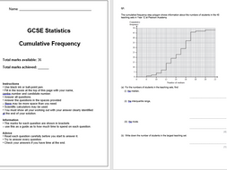 Cumulative Frequency Exam Questions (GCSE Statistics) | Teaching Resources
