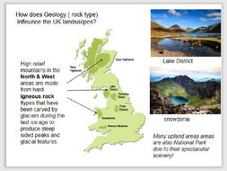 the physical geography of the UK, highlands and lowlands | Teaching ...