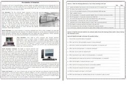 The Evolution of Computers - - Reading Comprehension Worksheet / Text ...