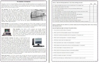 Information and Technology - Reading Comprehension Worksheets ...