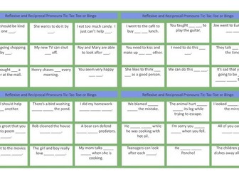 Reflexive and Reciprocal Pronouns 6 English Legal Text Game Bundle ...