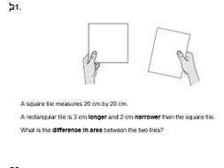 Year 6 SATs questions based on Unit 5 Spring White Rose:Perimeter, Area ...
