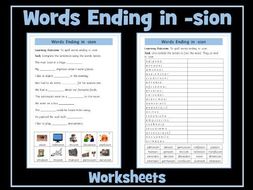 sion words | Teaching Resources