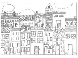 Town, City, and Settlement Colouring Page | Teaching Resources