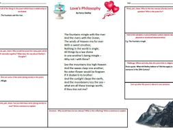 KS3 Love's Philosophy Percy Shelley A3 worksheet | Teaching Resources