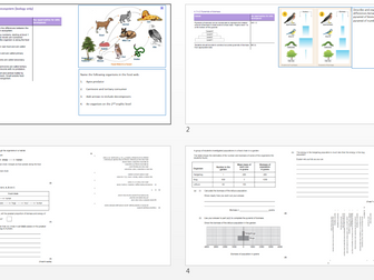 Ecosytems B7 AQA 9-1 revision pack | Teaching Resources