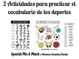 SPORTS VOCABULARY ACTIVITIES SPANISH | Teaching Resources