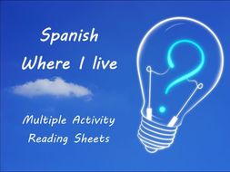 Where I live - Spanish reading - multiple activity sheets | Teaching ...