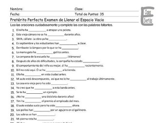 Present Perfect Tense Spanish 4 Worksheet-2 Game-1 Exam Bundle ...