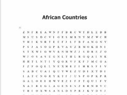 African Countries Word Search | Teaching Resources