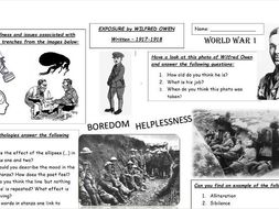 'Exposure' Wilfred Owen Worksheet | Teaching Resources