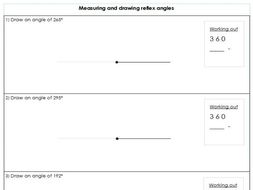 Year 5 / 6 - Measuring and Drawing reflex angles - Differentiated ...