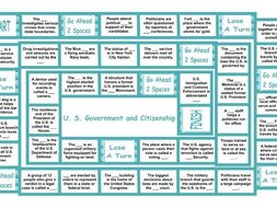 U. S. Government and Citizenship Legal Size Text Board Game | Teaching ...
