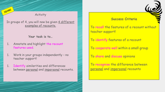 Year 6: Recounts (Week 2 of 2) | Teaching Resources