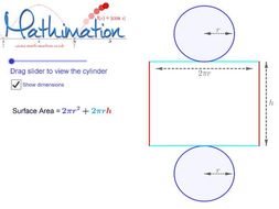 Cylinder Surface Area Visualisation | Teaching Resources