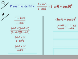 Trigonometric identities using Sec, Cosec and Cot | Teaching Resources