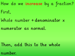 Increasing and Decreasing by a Fraction | Teaching Resources