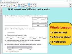 Whole Lesson - Measuring length - mm cm - measurement convert ...
