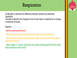 AQA GCSE Biology- Respiration | Teaching Resources