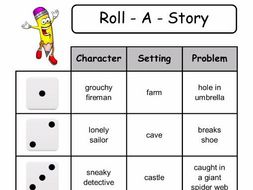 Roll - A - Story (roll a dice to select character, setting and problem ...
