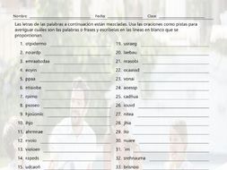 Family Members Jumbled Words Spanish Worksheet | Teaching Resources