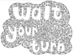 Wait Your Turn: Classroom Rules Colouring Page | Teaching Resources