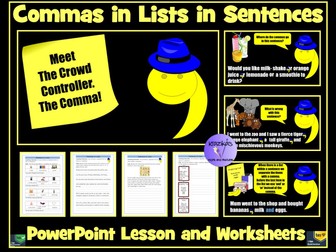 Commas In Lists | Teaching Resources