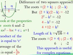 Solving Quadratics Using Difference of Two Squares. | Teaching Resources
