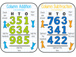 FREE Column Addition / Subtraction Posters | Teaching Resources