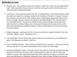 Romeo and Juliet - Attitudes to Love | Teaching Resources