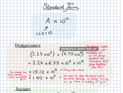 GCSE/IGCSE Standard Form Revision sheet | Teaching Resources