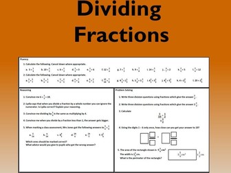Addition, Subtraction, Multiplication and Division of Fractions Problem ...