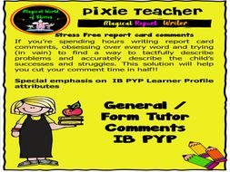 Free - IB PYP Report Card Comments | Teaching Resources