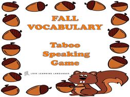 Fall - Autumn Taboo Speaking Game in English | Teaching Resources