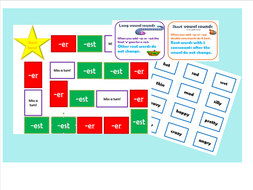 SPaG: -er and -est Suffix Board Game | Teaching Resources