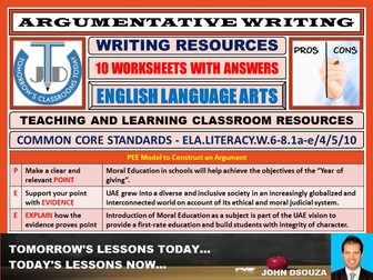ARGUMENTATIVE WRITING - CLASSROOM RESOURCES - BUNDLE | Teaching Resources