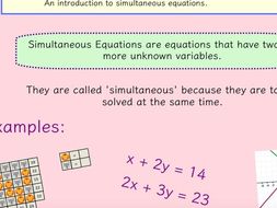 Simultaneous Equations (including worded questions) | Teaching Resources