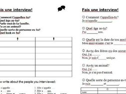 French simple interview activity | Teaching Resources
