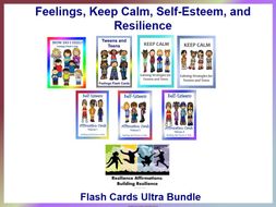 Feelings, Keep Calm, Self-Esteem, and Resilience Flash Cards Ultra ...